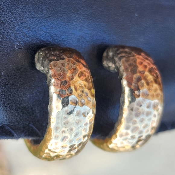 Simon Sebbag | Jewelry | Sterling Silver Gold Vermeil Hammered Hoop ...